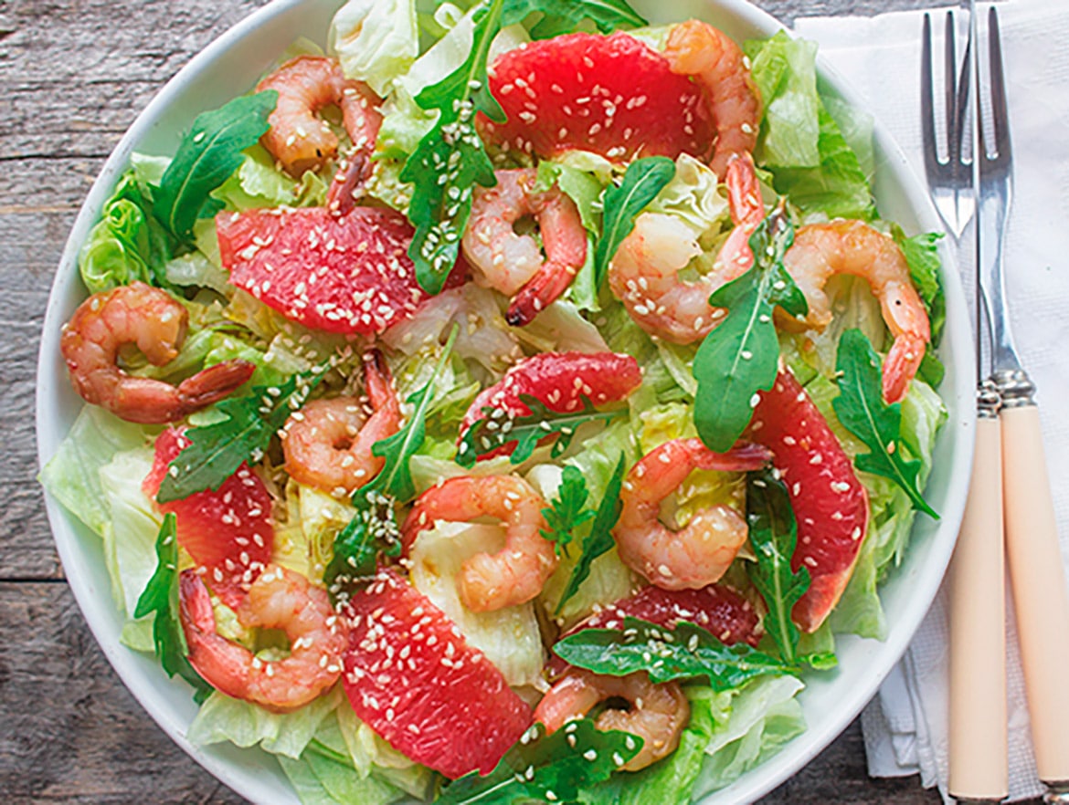 Salade De Crevettes Au Pamplemousse Rose DiabÈte Magazine